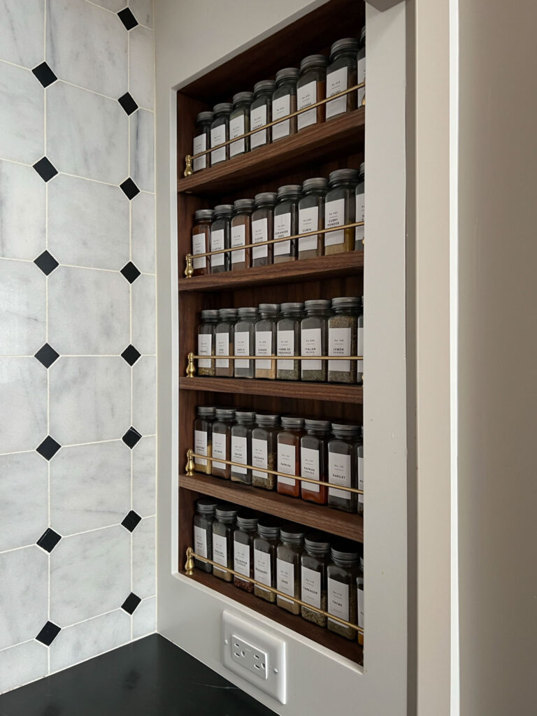 Built In Spice Rack DIY Arched Inset Spice Rack Tutorial
