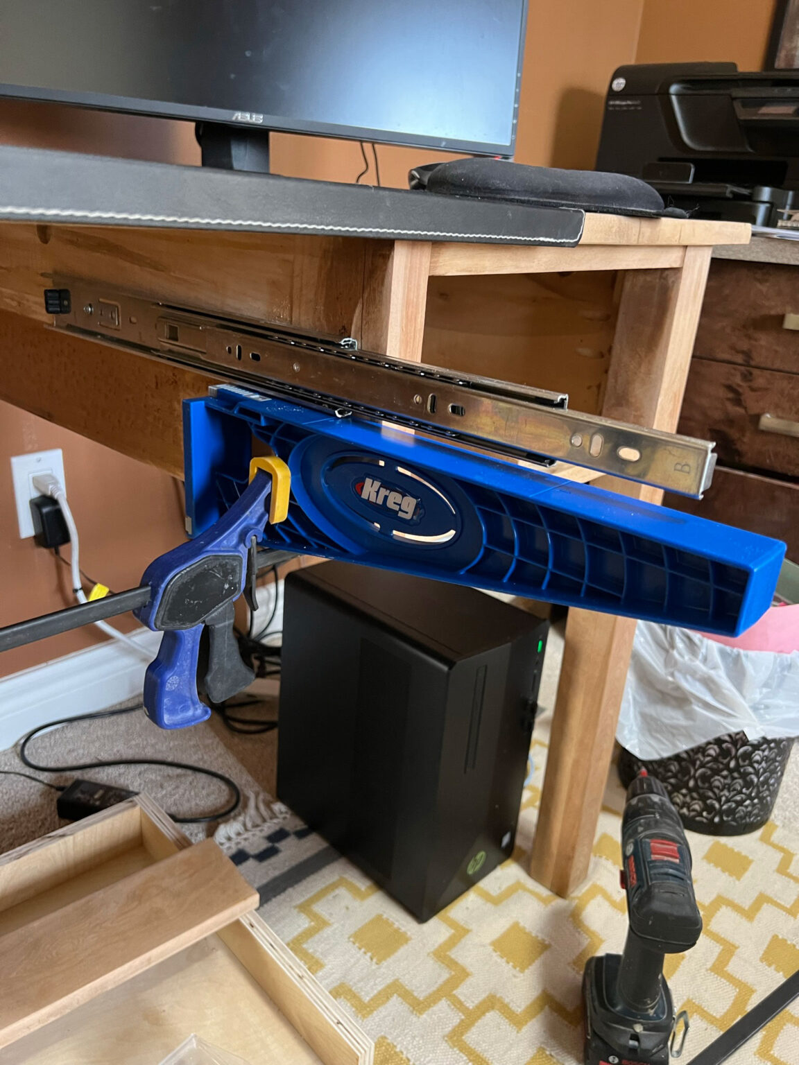 DIY Under Desk Keyboard Tray (in a Drawer!) - Erin Zubot Design