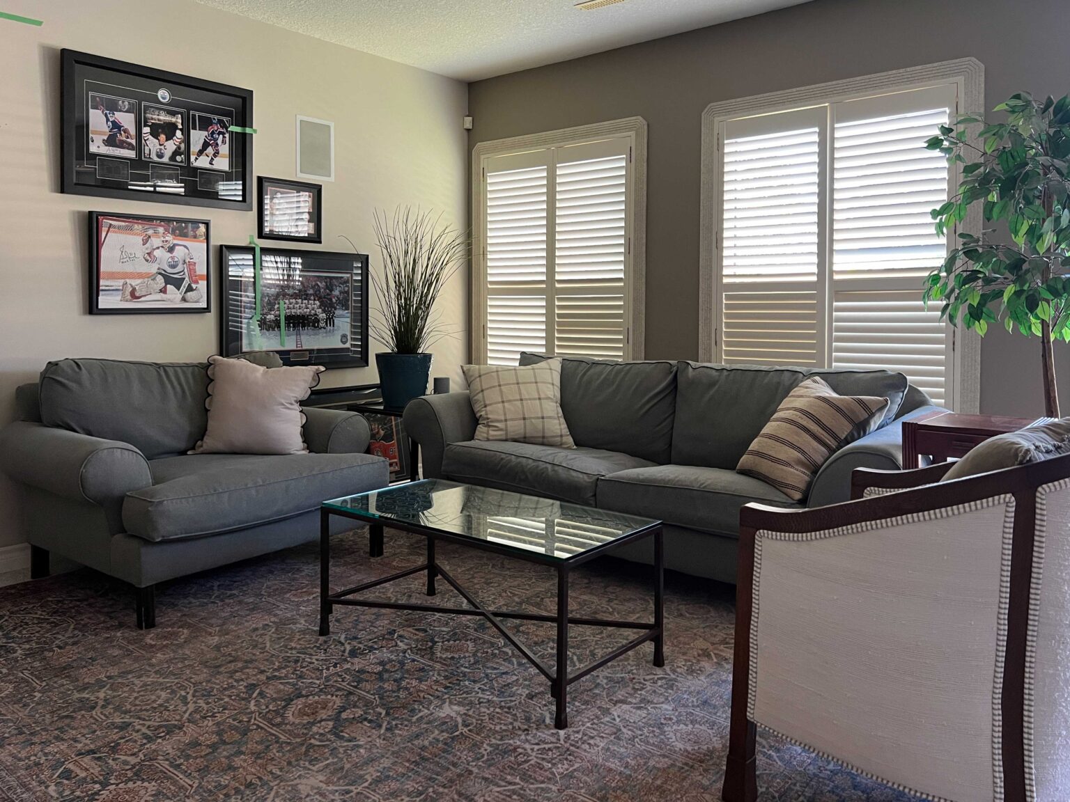Basement Reveal & How to Add Color to a Neutral Living Room - Erin ...
