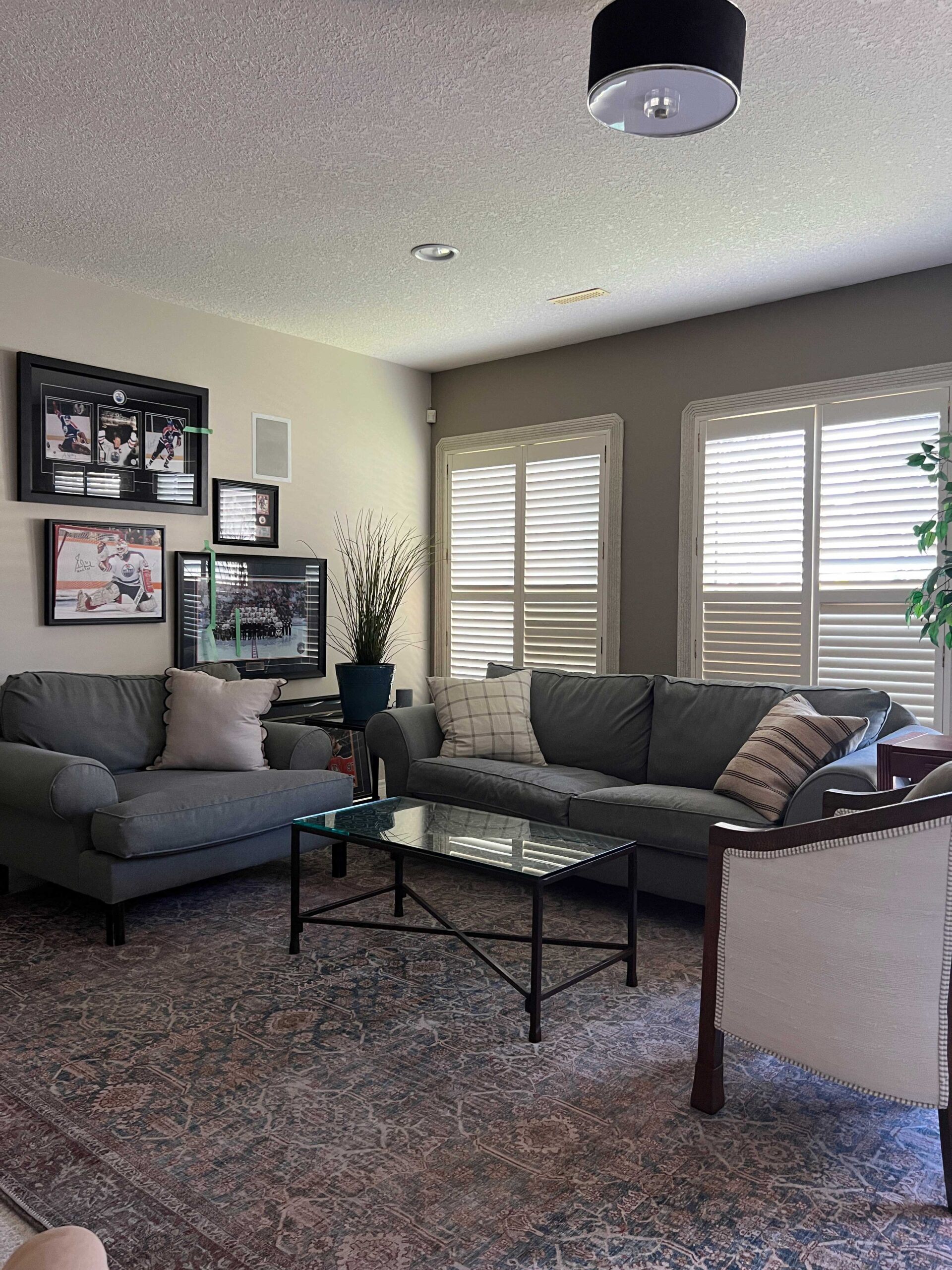 Basement Reveal & How to Add Color to a Neutral Living Room - Erin ...