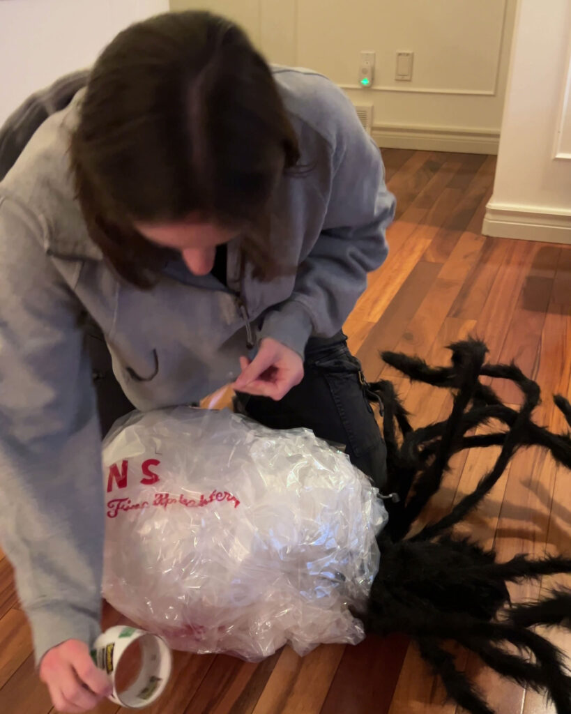 How to Make a Giant Hairy DIY Halloween Spider - Erin Zubot Design